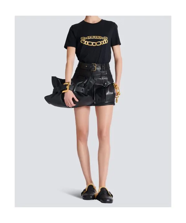 Balmain Chain Print Short Sleeve T-shirt