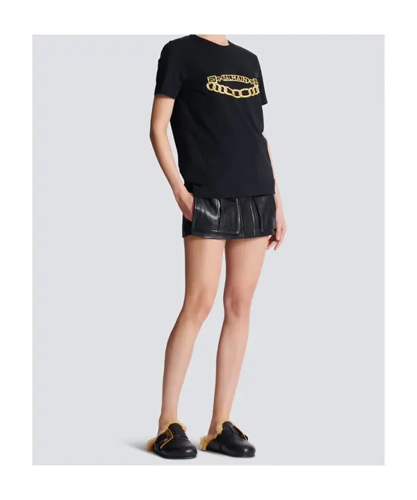 Balmain Chain Print Short Sleeve T-shirt