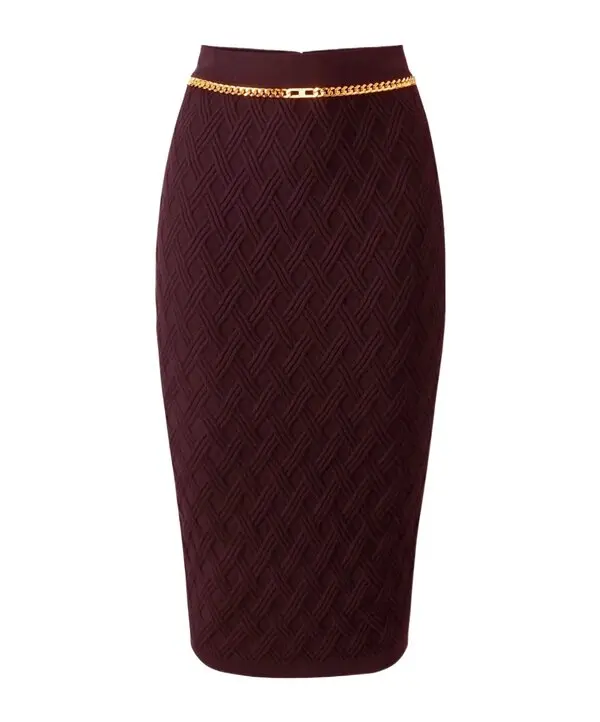 Elisabetta Franchi Textured Chain Detail Pencil Skirt