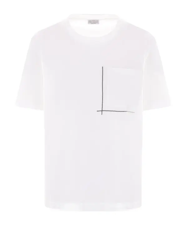 Brunello Cucinelli Embellished Crewneck T-shirt - White