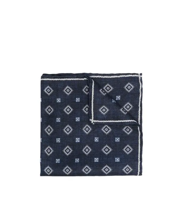 Brunello Cucinelli Silk Geometric-pattern Pocket Square - Black