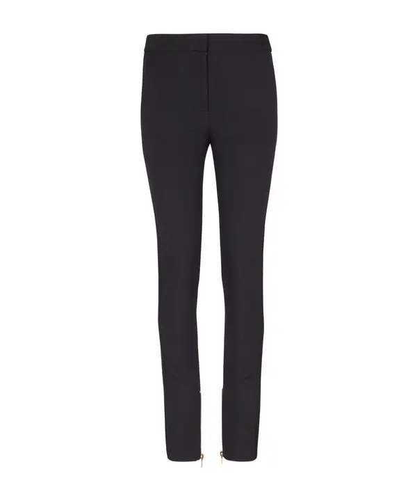 Balmain Zipped Slim-fit Grain De Poudre Trousers