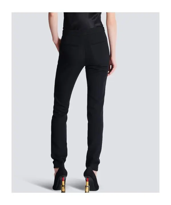 Balmain Zipped Slim-fit Grain De Poudre Trousers
