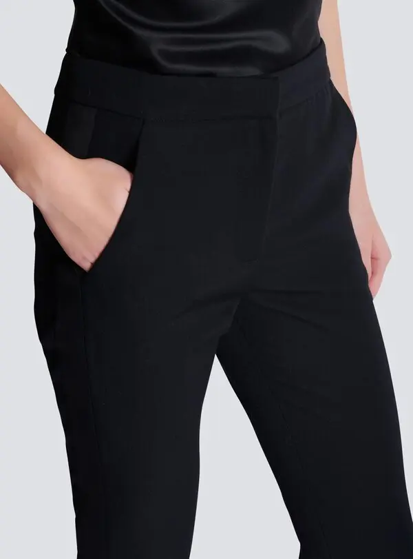 Balmain Zipped Slim-fit Grain De Poudre Trousers