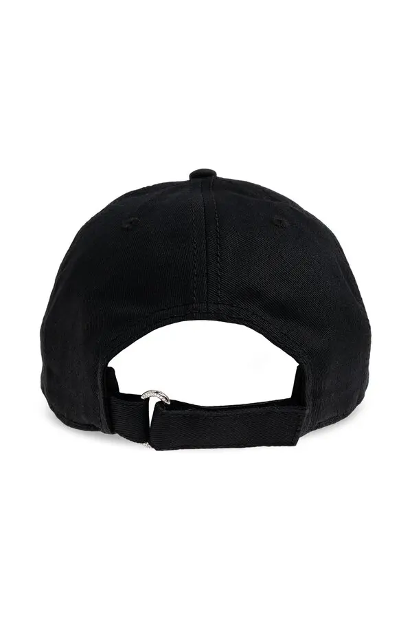 Moncler Gabardine Baseball Cap With Logo Patch - Black