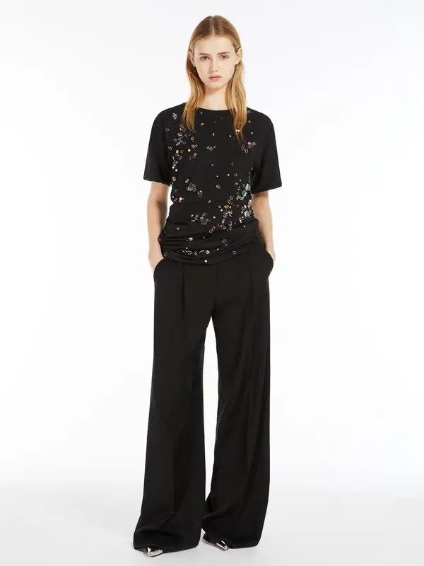 Sportmax Button Detailed Wide Leg Pants