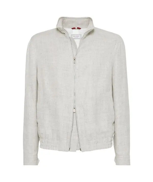 Brunello Cucinelli Zip-up Bomber Jacket With Stand Collar