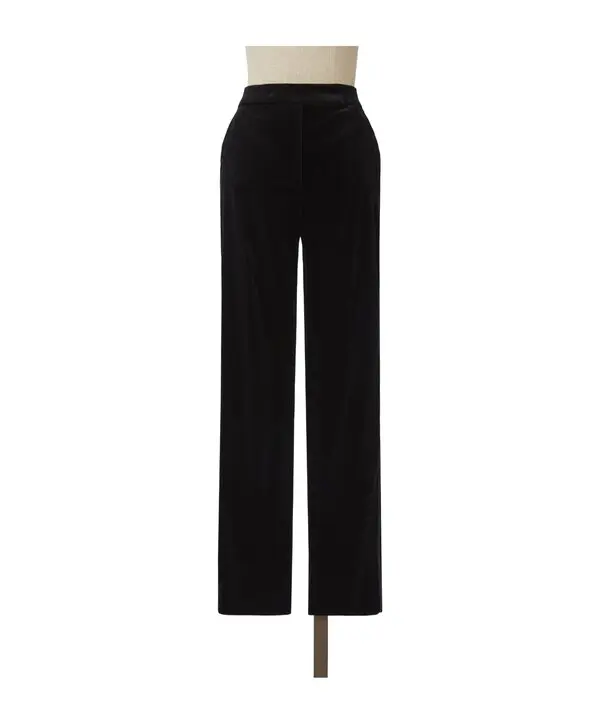 Max Mara Velvet-texture Side-stripe Tailored Trousers
