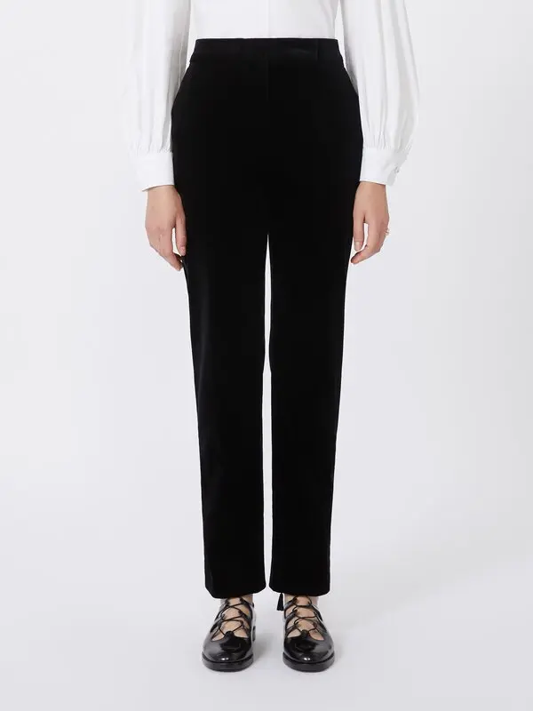 Max Mara Velvet-texture Side-stripe Tailored Trousers