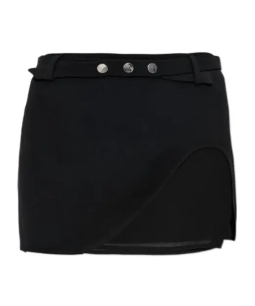 Attico Belted Mini Skirt - Black