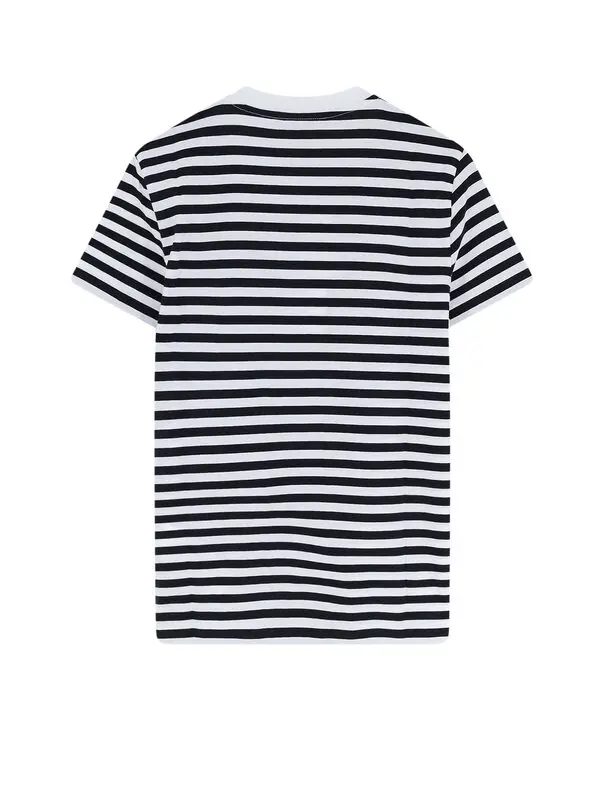 Max Mara Striped Logo Embroidered Crewneck T-shirt