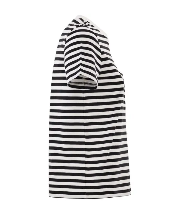 Max Mara Striped Logo Embroidered Crewneck T-shirt