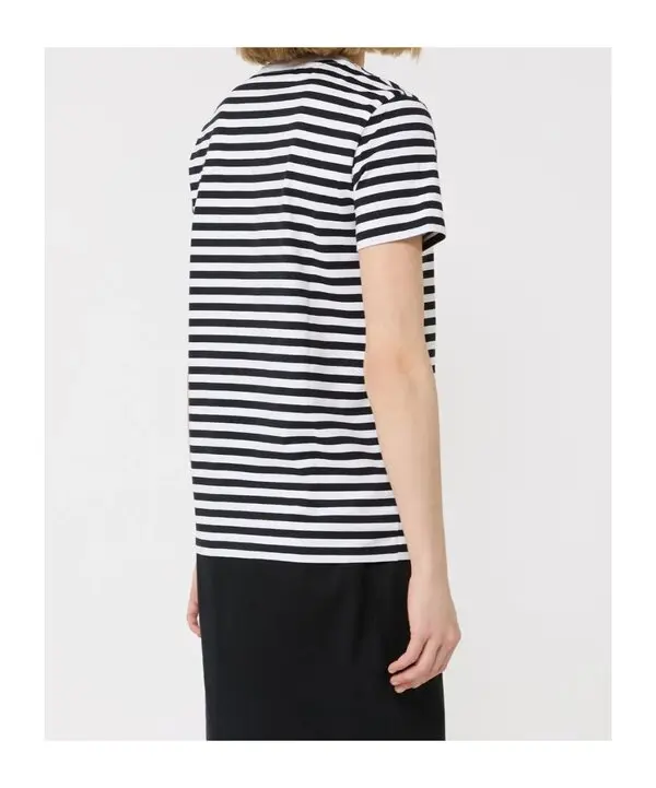 Max Mara Striped Logo Embroidered Crewneck T-shirt
