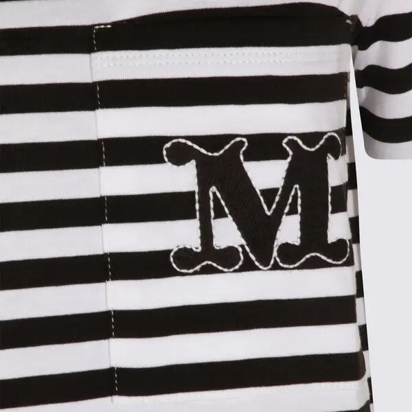 Max Mara Striped Logo Embroidered Crewneck T-shirt