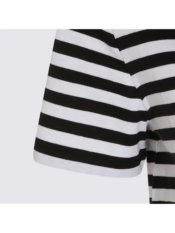 Max Mara Striped Logo Embroidered Crewneck T-shirt