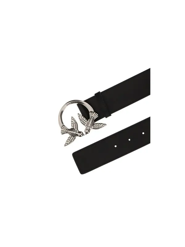Pinko Love Berry Buckle Belt - Black