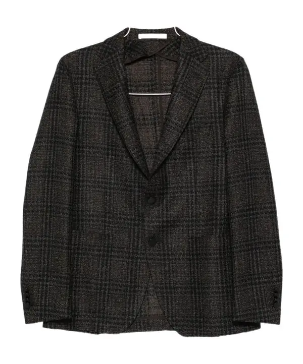 Tagliatore Check Patterned Single-breasted Blazer - Black