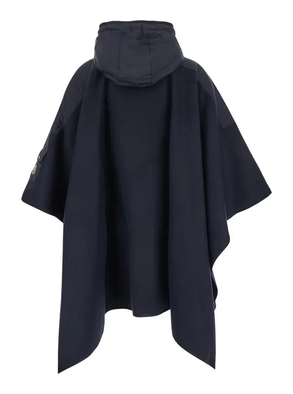 Moncler Hooded Zip-front Cape - Blue
