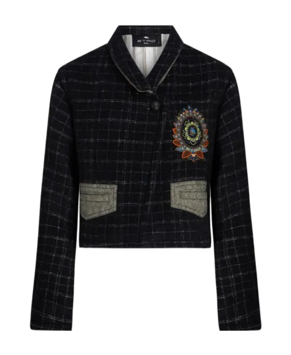 Etro Checked Embroidered Coat - No