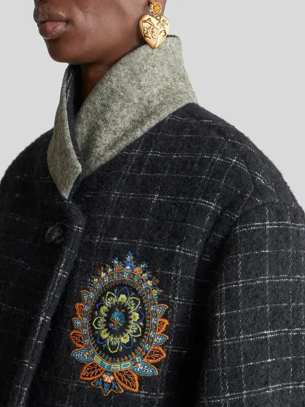 Etro Checked Embroidered Coat - No