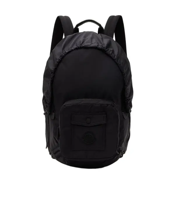 Moncler Makaio Logo Patch Zip-up Backpack - Black