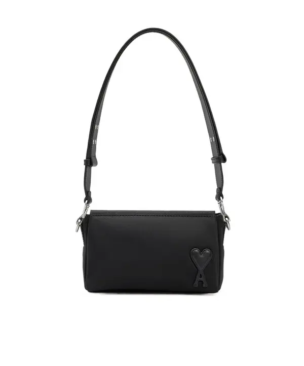 Ami Logo Patch Box Marcel Shoulder Bag - Black