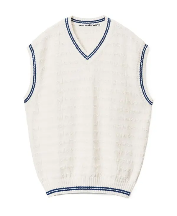 Alexander Wang Logo Detailed V-neck Vest - White