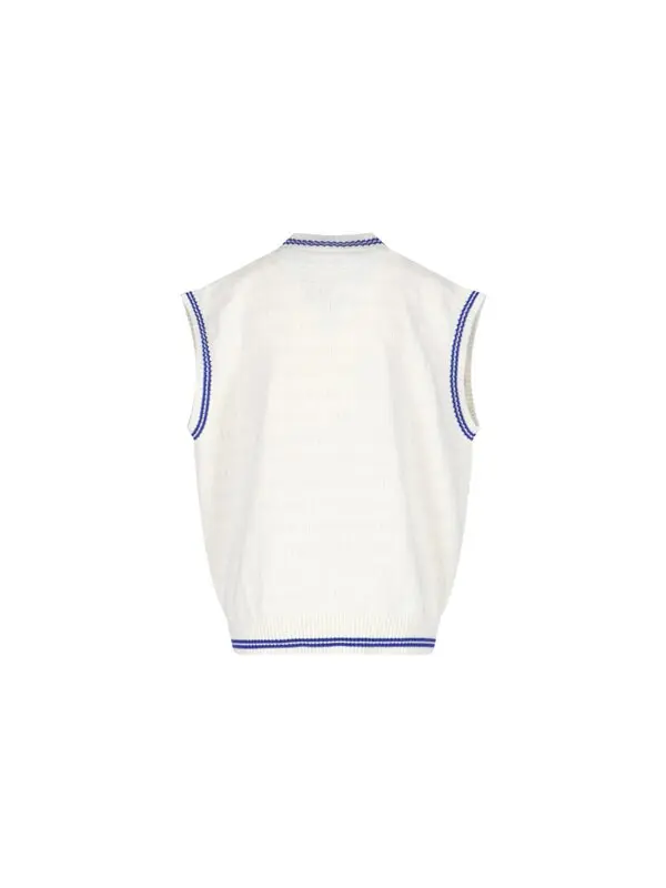 Alexander Wang Logo Detailed V-neck Vest - White