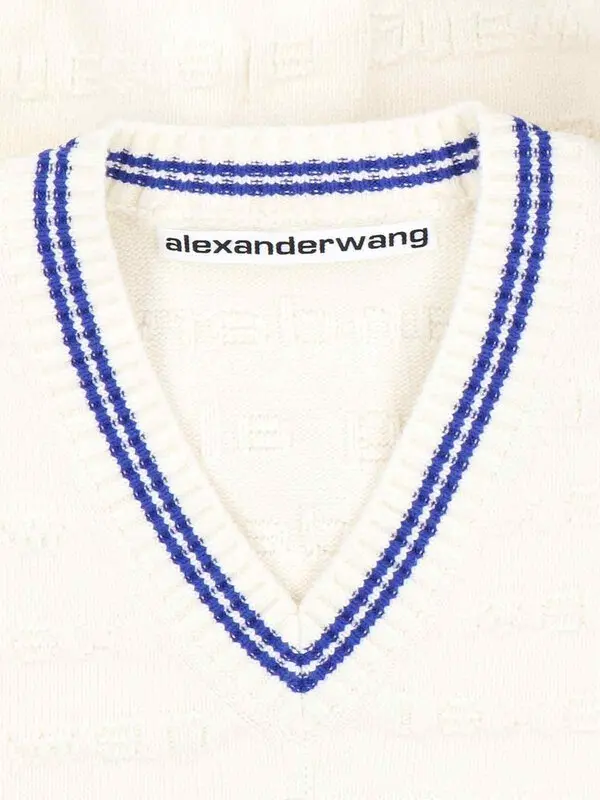 Alexander Wang Logo Detailed V-neck Vest - White