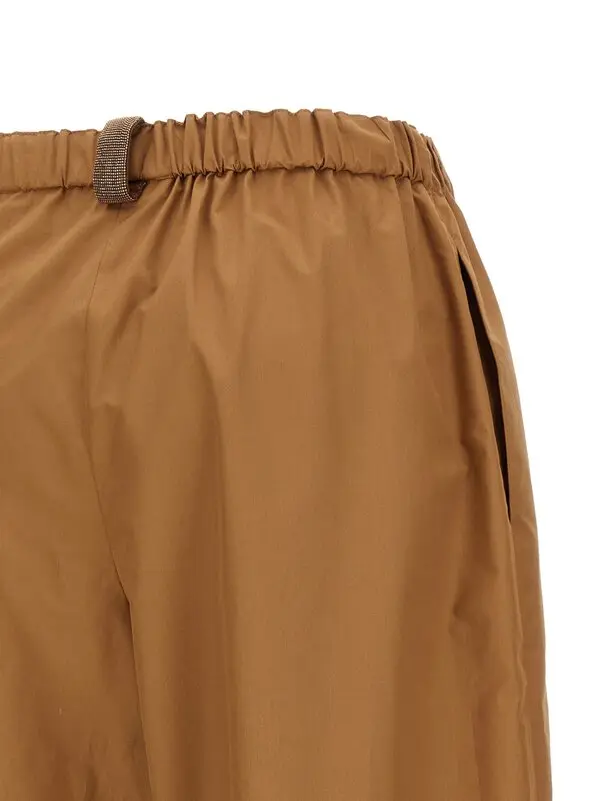 Fabiana Filippi Elasticated Waistband Wide-leg Trousers - Brown
