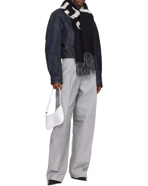 Jacquemus Fringe Logo Scarf - Black