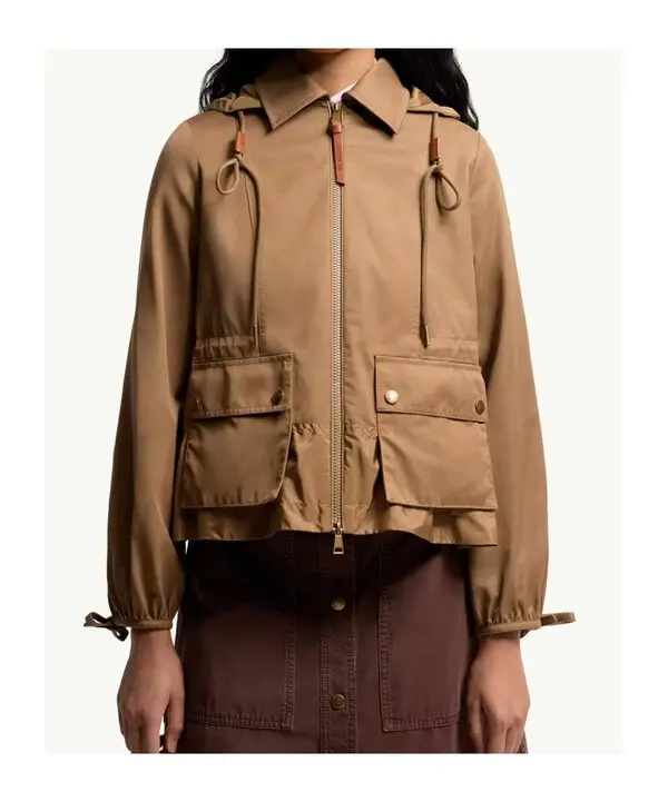 Moncler Adenium Drawstring Hooded Jacket - Camel