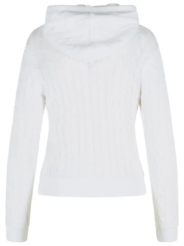Polo Ralph Lauren Cable-knit Full-zip Hooded Cardigan - White