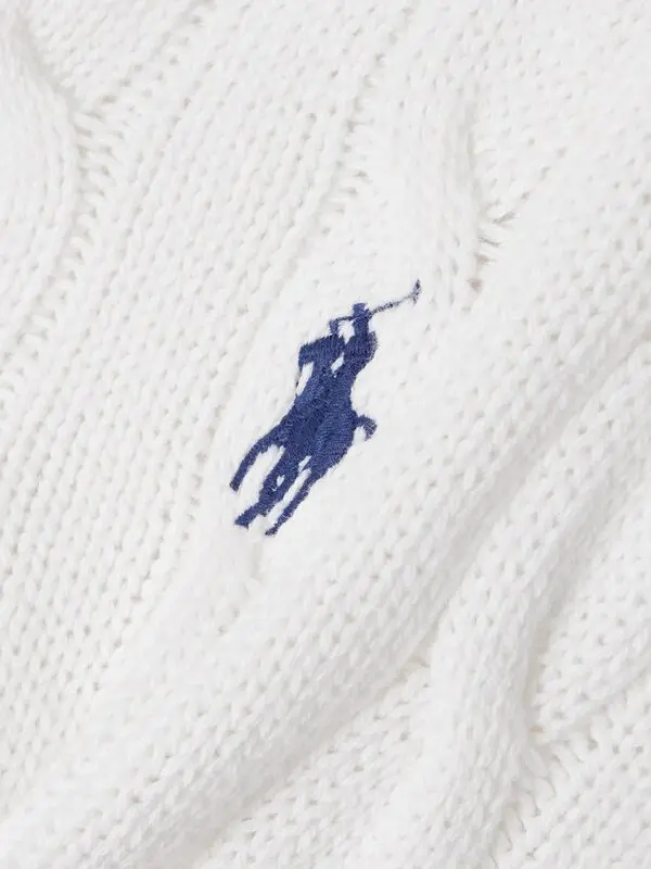 Polo Ralph Lauren Cable-knit Full-zip Hooded Cardigan - White