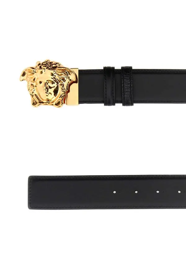 Versace Medusa Head Buckled Belt - Black