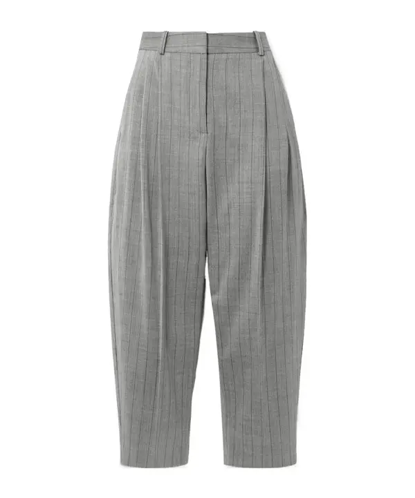 Stella McCartney Cropped Pleated Trousers With Pin Stripes