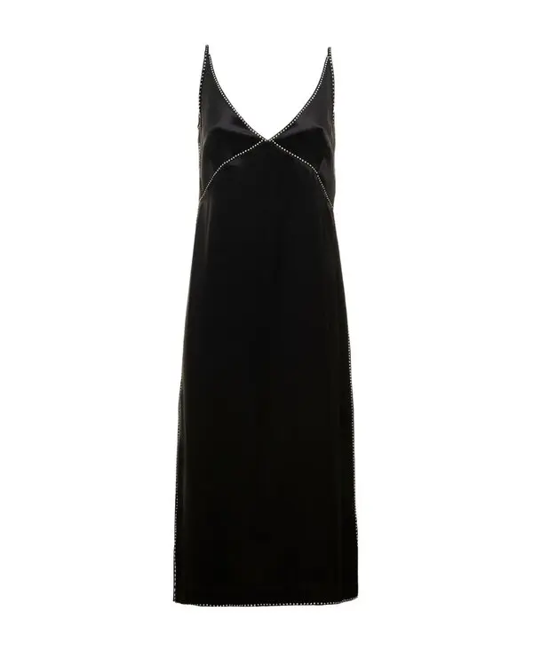 Dries Van Noten Sequin Embellished Satin Slip Dress