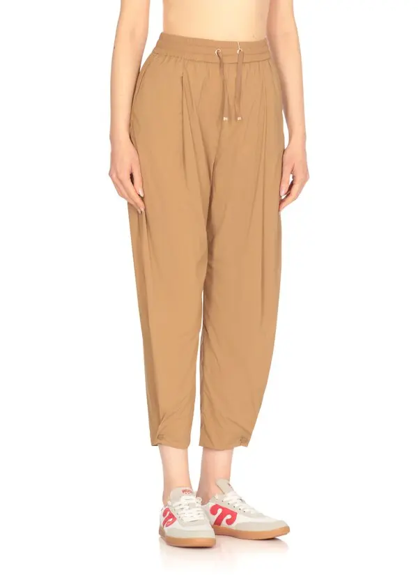 Herno Lightweight Drawstring Cropped Trousers - Nude