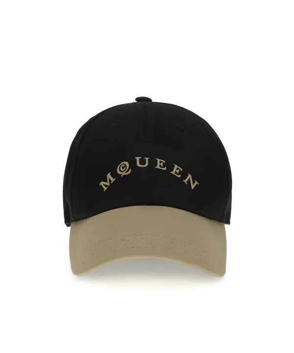 Alexander McQueen Logo Embroidered Baseball Cap - Black Camel