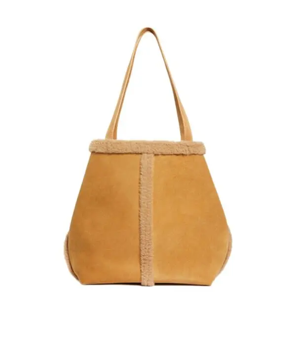 Vanessa Bruno Shearling-trim Tote Bag