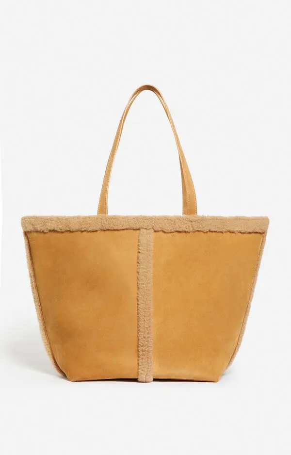 Vanessa Bruno Shearling-trim Tote Bag