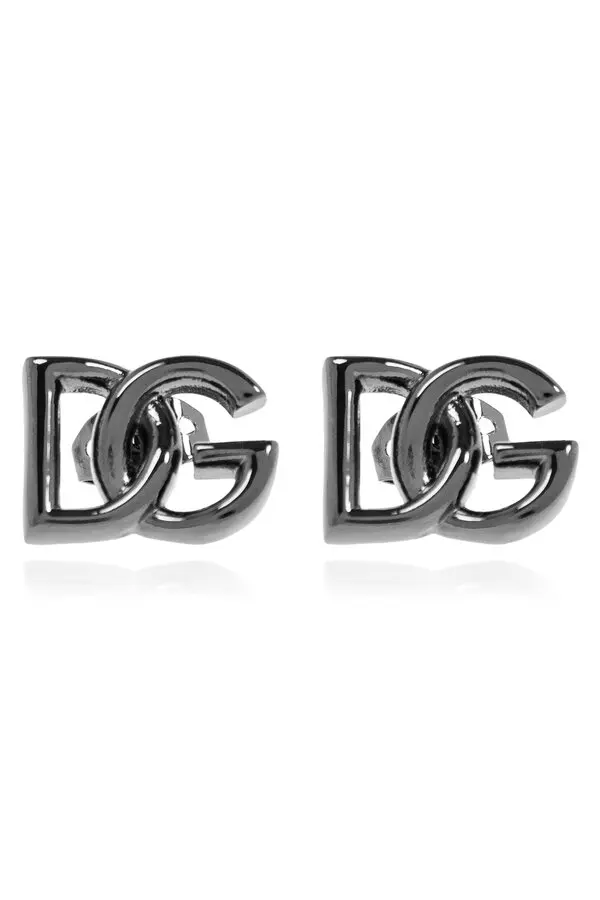 Dolce & Gabbana Dg Logo Earrings - Gray