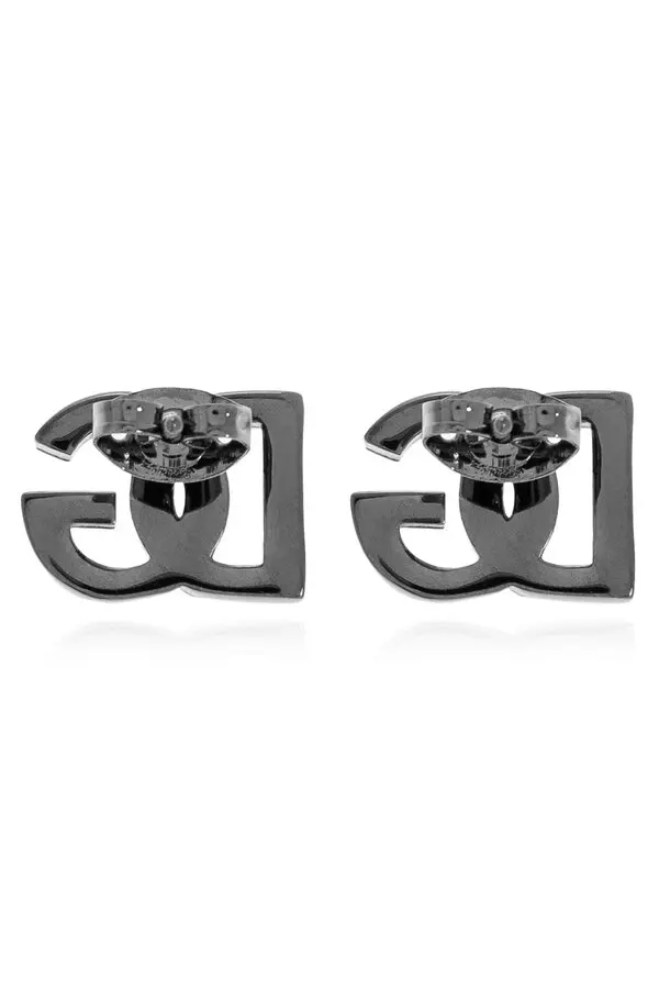 Dolce & Gabbana Dg Logo Earrings - Gray