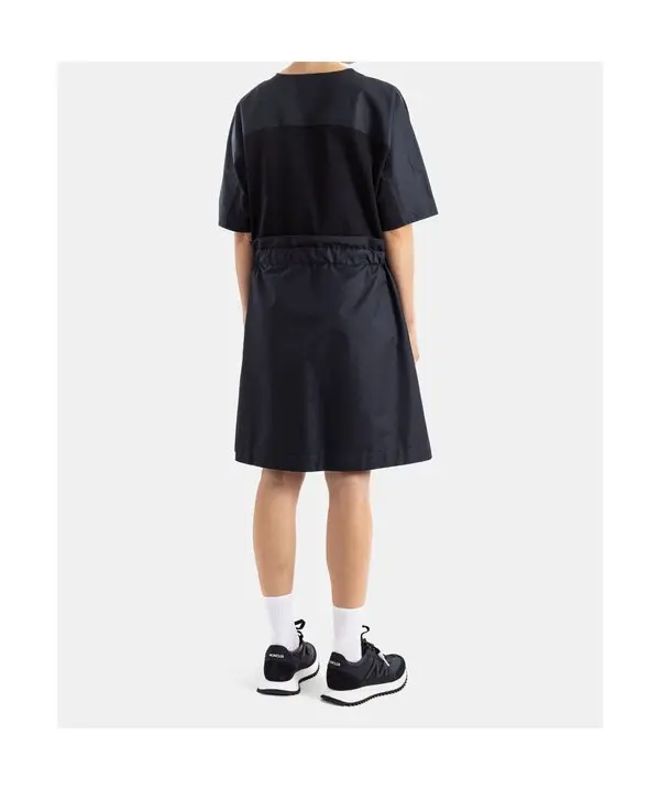 Moncler Drawstring Crewneck T-shirt Dress - Black