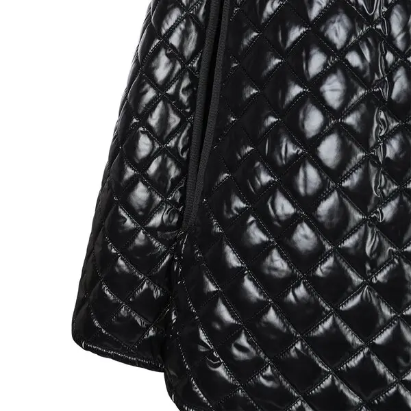 Moncler Quilted Padded Cape With Knit Collar
