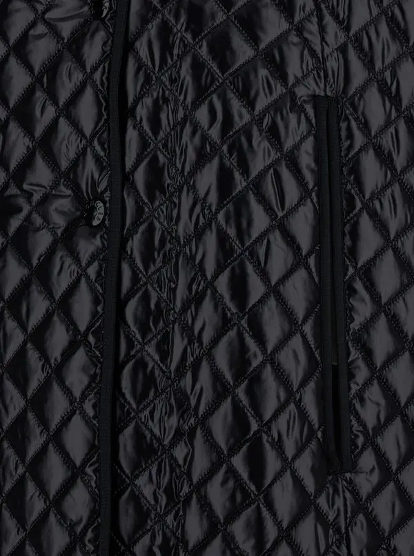 Moncler Quilted Padded Cape With Knit Collar