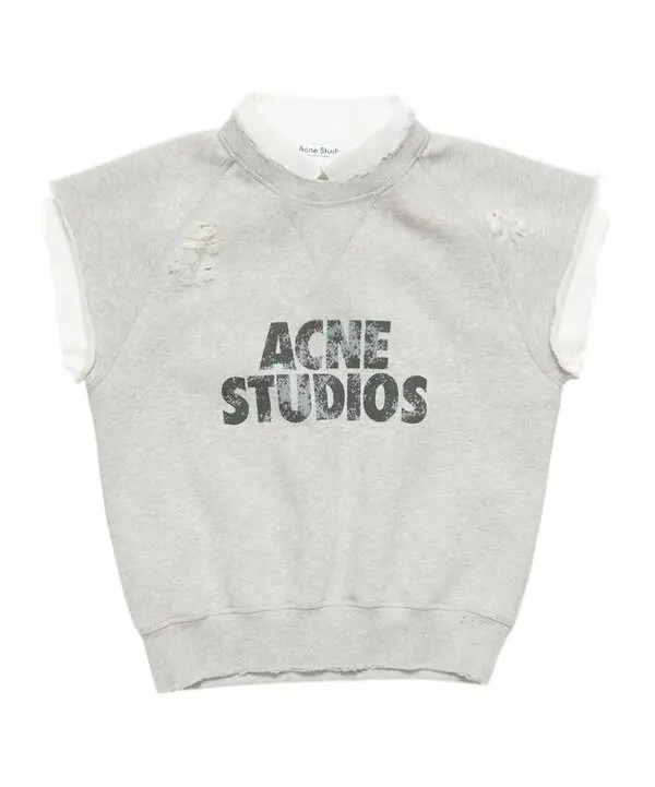 Acne Studios Logo Layered Sleeveless Sweatshirt - Grey