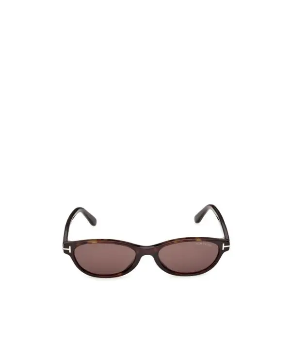 TOM FORD Tortoiseshell Oval Frame Sunglasses - Brown