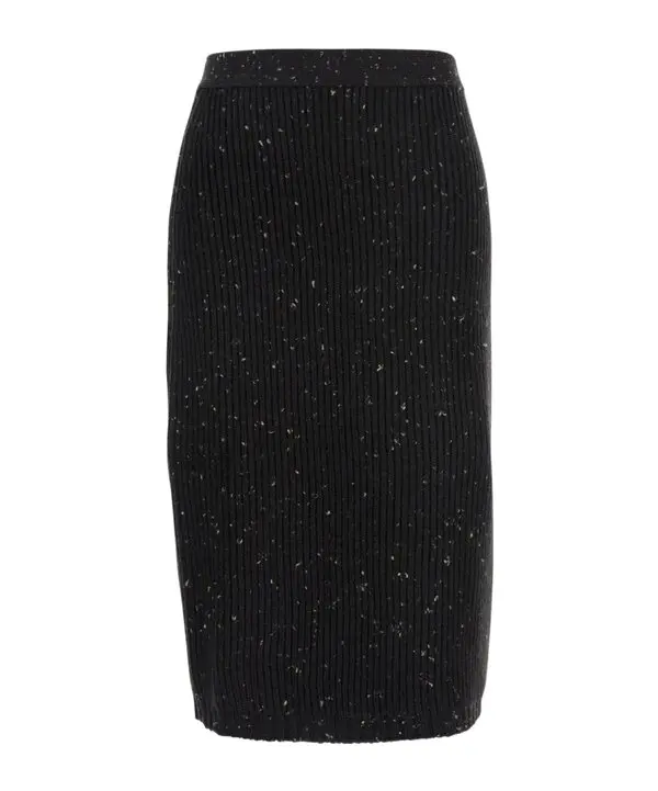 Bottega Veneta English Rib Knit Midi Skirt - Brown