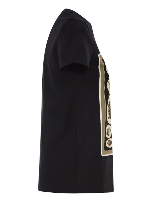 Max Mara Spadino Graphic Printed Jersey T-shirt - Black